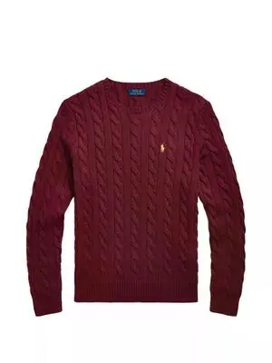 Polo Ralph Lauren Cable Knit Crew-neck Sweater - Red