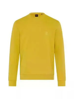 BOSS Crew-neck Sweatshirt With Square Patch - Yellow