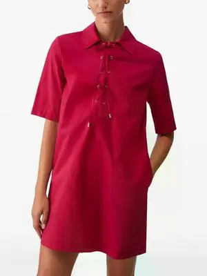 Liu Jo Poplin Dress With Lace-up Detail