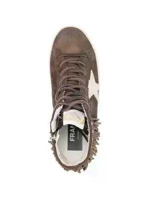 GOLDEN GOOSE Francy Star High-top Sneakers - Brown