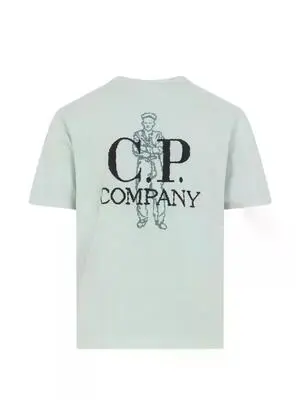 C.P. COMPANY 1020 Jersey Short Sleeve Embroidery T-shirt - Blue