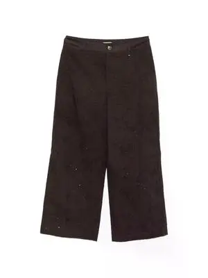 Liu Jo Floral-embroidered Trousers - Brown