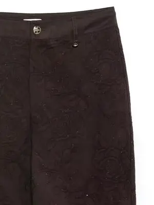 Liu Jo Floral-embroidered Trousers - Brown