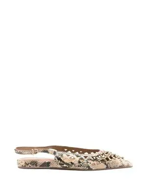 APEPAZZA Snakeskin Pointed-toe Pumps