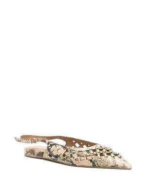 APEPAZZA Snakeskin Pointed-toe Pumps