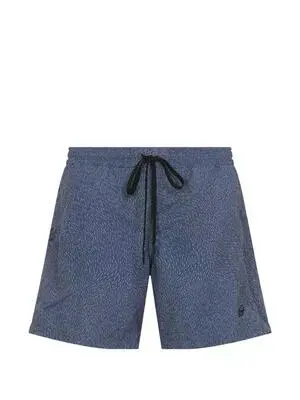Brioni Printed Drawstring Swim Shorts - Blue
