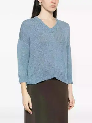 BASE V-neck Knit Sweater - Blue