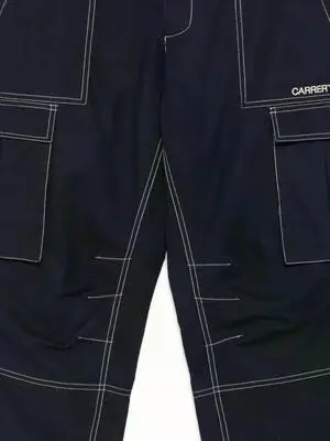 CARRER Contrast-stitch Cargo Trousers - Blue