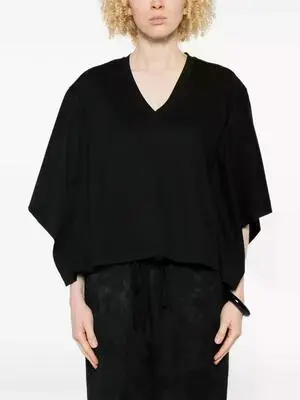 PSOPHIA V-neck Short-sleeved T-shirt - Black