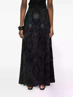 Agnona Jacquard A-line Long Skirt