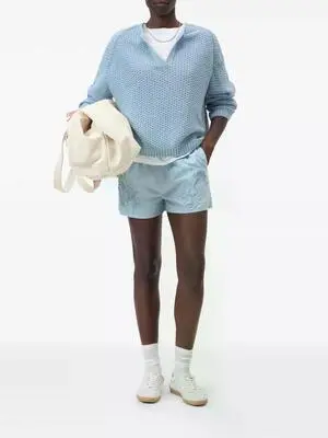 Closed Long-sleeve V-neck Sweater