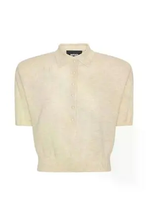ROTATE BY BIRGER CHRISTENSEN Button-up Polo Top - Neutrals