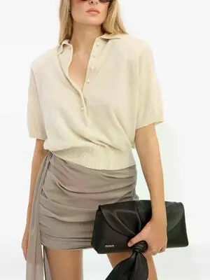 ROTATE BY BIRGER CHRISTENSEN Button-up Polo Top - Neutrals