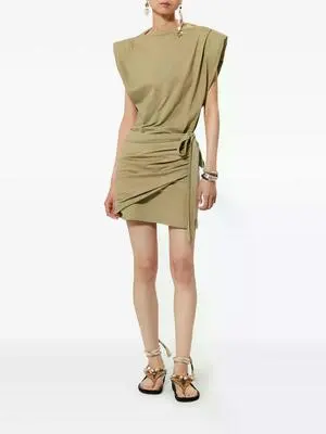 Isabel Marant Étoile Marielle Wrap-style Mini Dress With Padded Shoulders - Neutrals