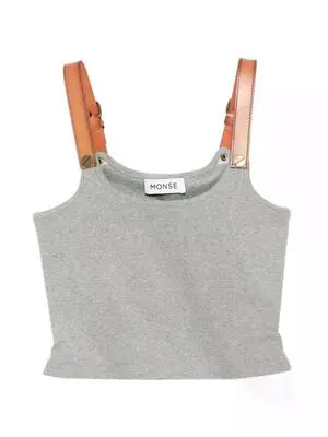 Monse Leather Harness Tank Top - Grey
