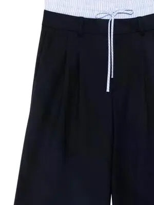 Monse Double-waistband Cropped Trousers - Blue