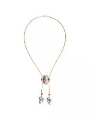 Isabel Marant Janis Engraved Pendant Necklace - Silver