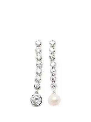 Completedworks Zirconia And Pearl Earrings - Silver