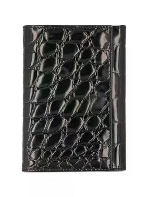 Vintage Croc-embossed Bifold Wallet
