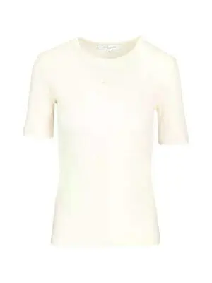 Maison Kitsuné Ribbed Knit T-shirt - Neutrals