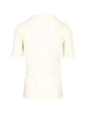 Maison Kitsuné Ribbed Knit T-shirt - Neutrals