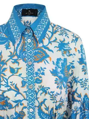 Etro Floral-detail Bell-sleeve Mini Dress