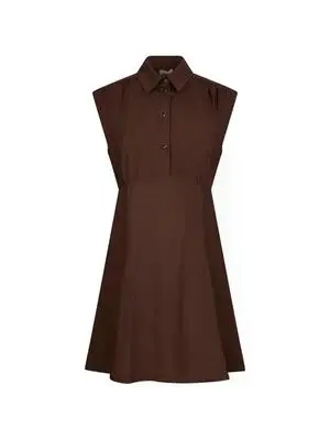Liu Jo Sleeveless Collared Mini Dress - Brown