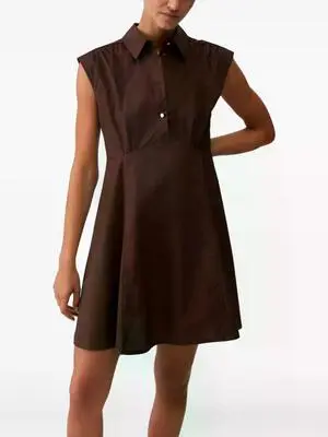 Liu Jo Sleeveless Collared Mini Dress - Brown