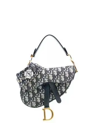 Dior 2019 Micro Oblique Canvas Saddle Bag - Blue