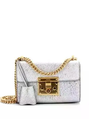 Gucci Padlock Small Crossbody Bag Textured Leather - Metallic