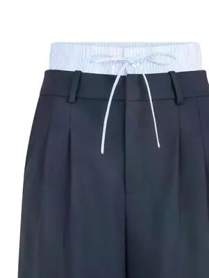 Monse Double-waistband Cropped Trousers - Blue