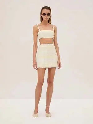 Alexis Elma Tweed Mini Skirt - Ivory