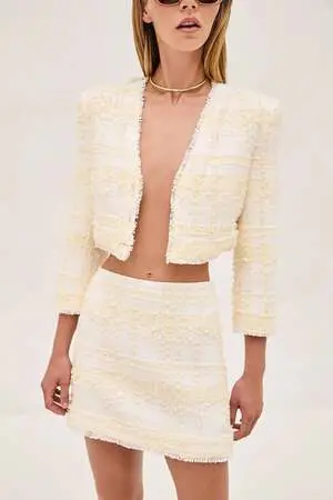 Alexis Elma Tweed Mini Skirt - Ivory