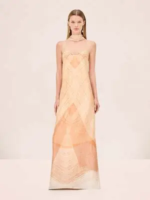 Alexis Dianne Strapless Maxi Dress - Melon