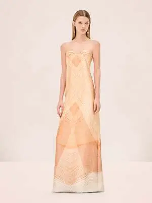 Alexis Dianne Strapless Maxi Dress - Melon
