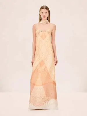 Alexis Dianne Strapless Maxi Dress - Melon