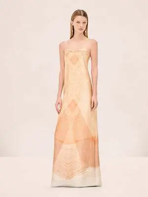 Alexis Dianne Strapless Maxi Dress - Melon