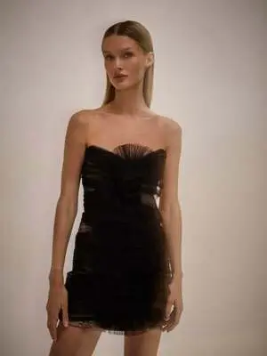 Alexis Eva Strapless Mini Dress - Black