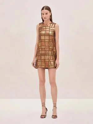 Alexis Emani Embellished Mini Dress - Bronze