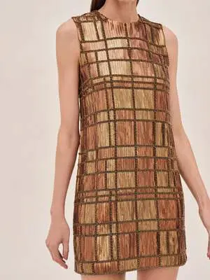 Alexis Emani Embellished Mini Dress - Bronze