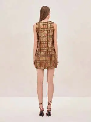 Alexis Emani Embellished Mini Dress - Bronze
