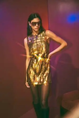 Alexis Emani Embellished Mini Dress - Bronze