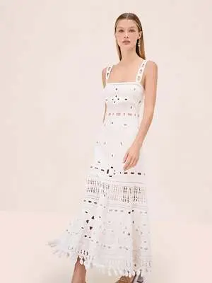 Alexis Evelyn Midi Dress - Blanc