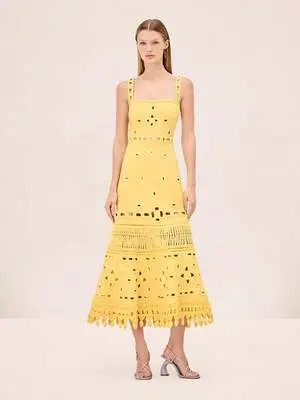 Alexis Evelyn Midi Dress - Saffron