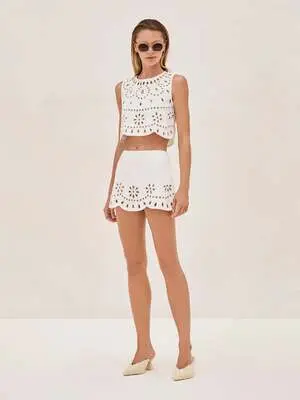 Alexis Etra Mini Skirt - White
