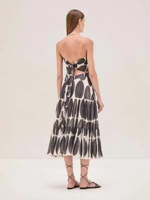 Alexis Dawne Printed Strapless Midi Dress