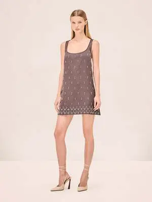 Alexis Delma Mini Dress - Beaded Brown