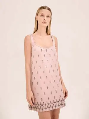 Alexis Delma Mini Dress - Beaded Blush