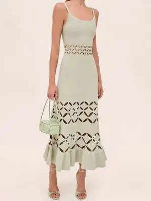 Alexis Elayne Cutout Midi Dress - Sage