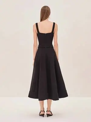 Alexis Fiore Dress With Square Neckline And Button Detail